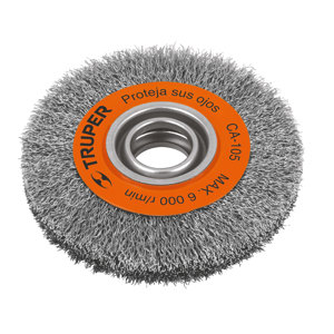 11597 / CATR-6E TRUPER Carda circular 6' alambre trenzado, eje 5/8'-11, Truper