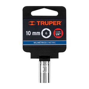 13172 / D-1410-M TRUPER Dado de 10 mm, 6 puntas, cuadro 1/4', Truper