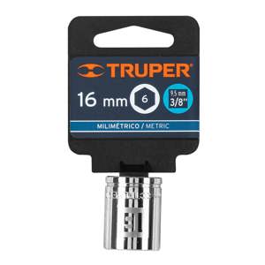 13680 / D-3816-HM TRUPER Dado de 16 mm, 6 puntas, cuadro 3/8', Truper
