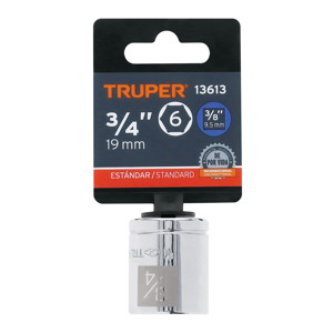 13613 / D-3824-H TRUPER Dado de 3/4', 6 puntas, cuadro 3/8', Truper