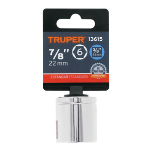 13615 / D-3828-H TRUPER Dado de 7/8', 6 puntas, cuadro 3/8', Truper