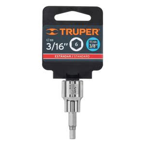 13463 / D-4990-3/16 TRUPER Dado punta hexagonal de 3/16', cuadro 3/8 ...
