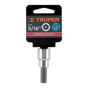 13466 / D-4990-5/16 TRUPER Dado punta hexagonal de 5/16', cuadro 3/8', Truper