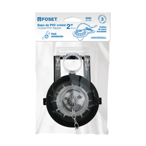 40089 / SA-008 TRUPER Sapo para WC de 2', PVC transparente con cadena ...