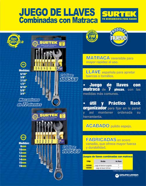 Surtek-100569 / 100569 TRUPER Juego de llaves combinadas pulido espejo ...