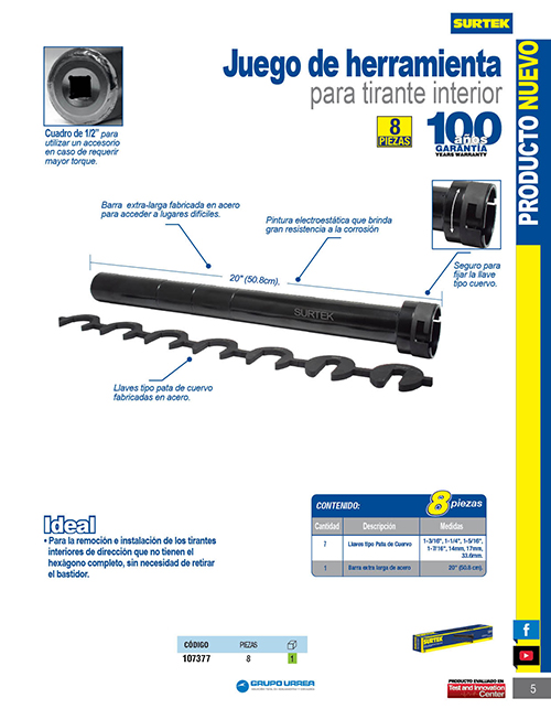 Surtek-107377 / 107377 TRUPER Juego de herramienta para tirante ...