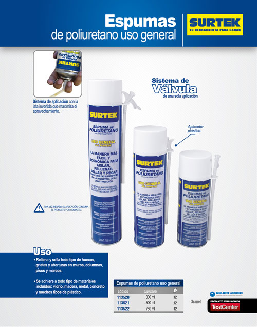 Surtek-113521 / 113521 TRUPER Espuma de poliuretano 500 ml Surtek