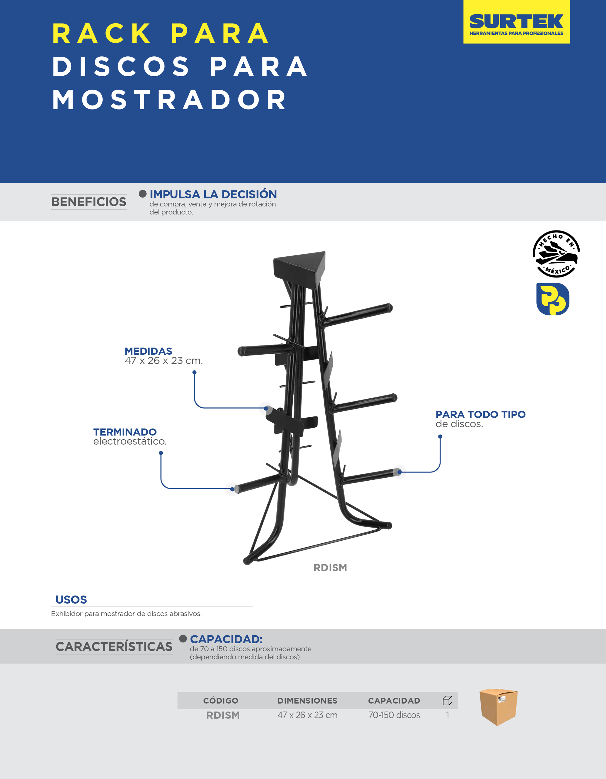 Surtek-RDISM / RDISM TRUPER Rack despachador de mostrador para discos ...