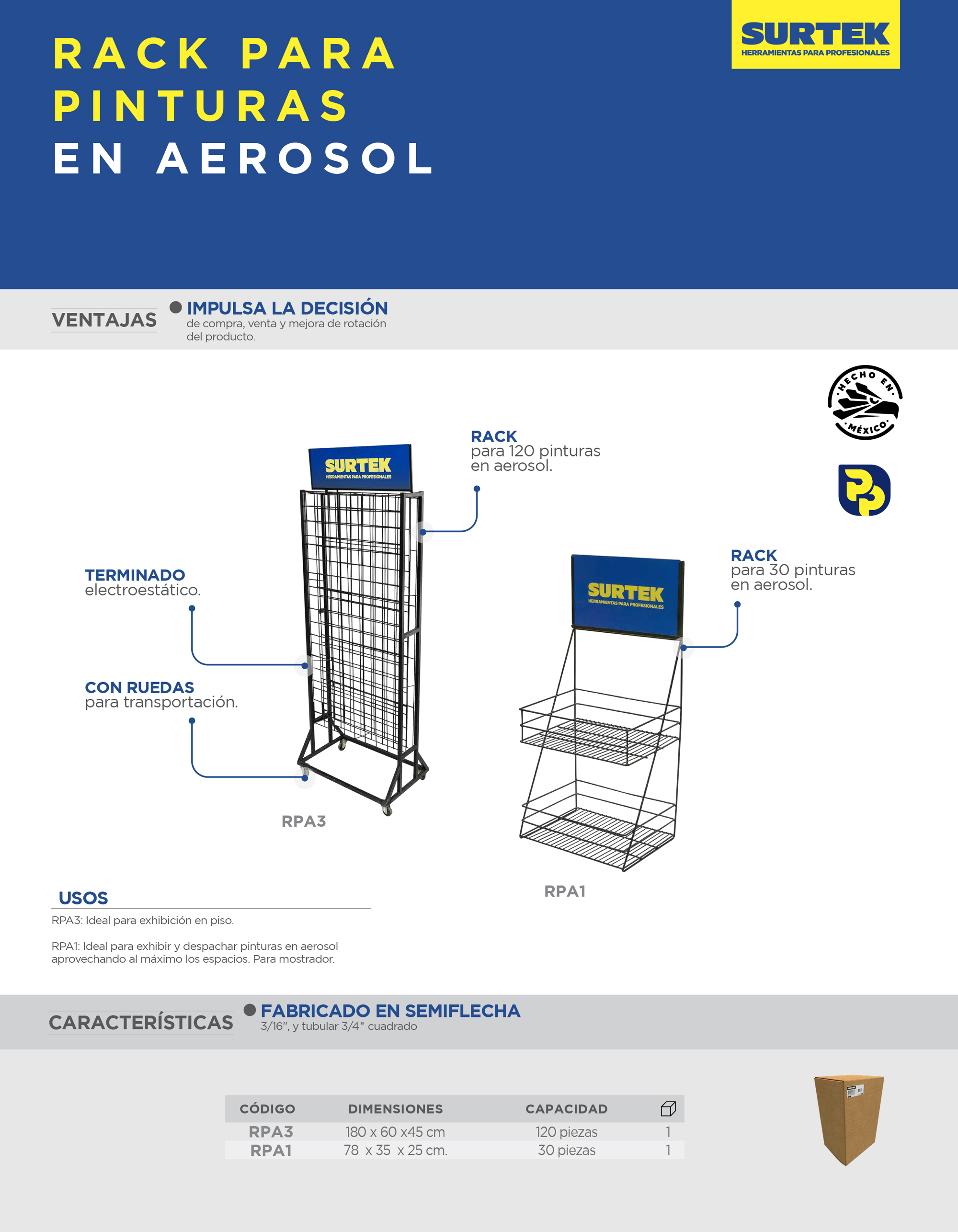Surtek-RPA1 / RPA1 TRUPER Rack despachador de mostrador para artículos ...