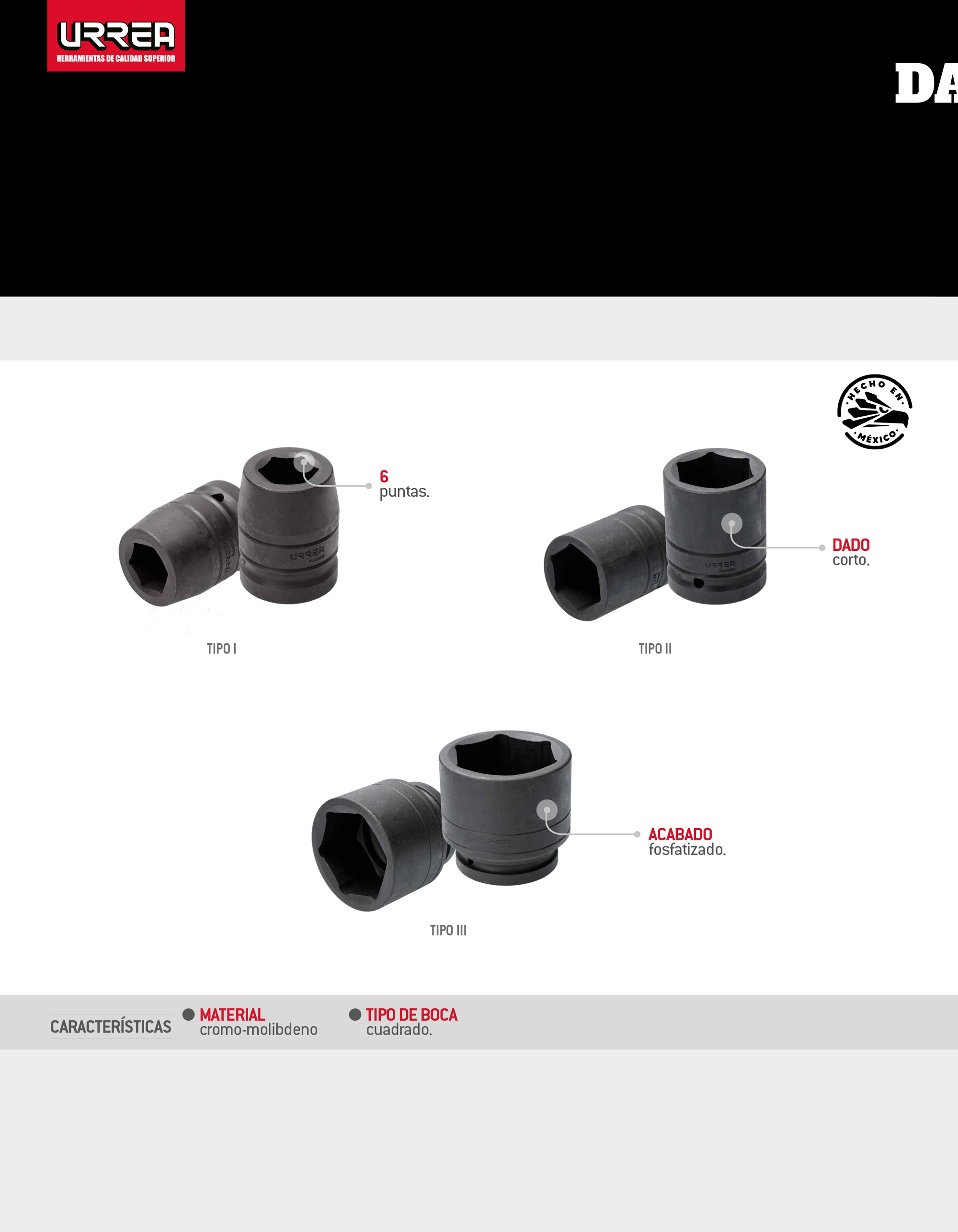 Urrea-10056 / 10056 TRUPER Dado de impacto cuadro de 1", 6 puntas, en ...