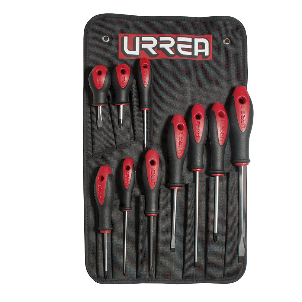 Urrea-8600F / 8600F TRUPER Juego de destornilladores con mango bimaterial combinados, 10 piezas ...