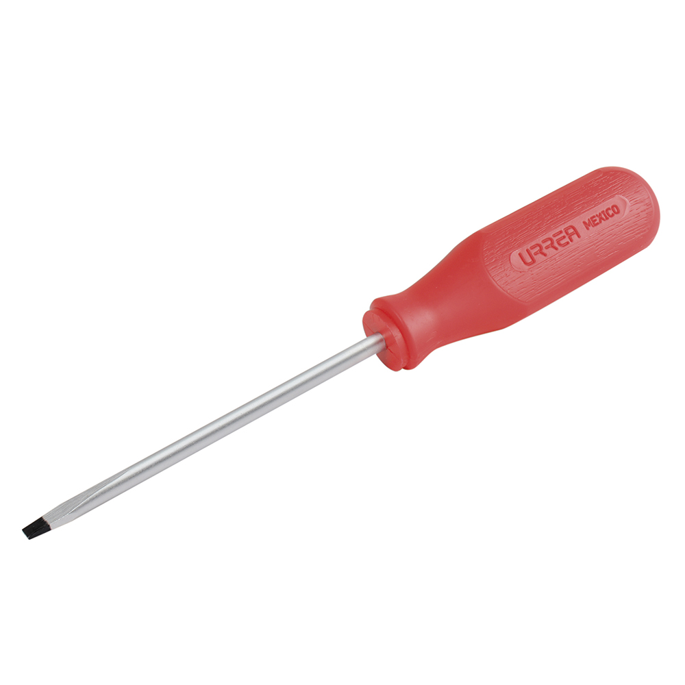 Urrea-9616R / 9616R TRUPER Destornillador con mango rojo, punta plana barra redonda 1/4" x 6" Urrea