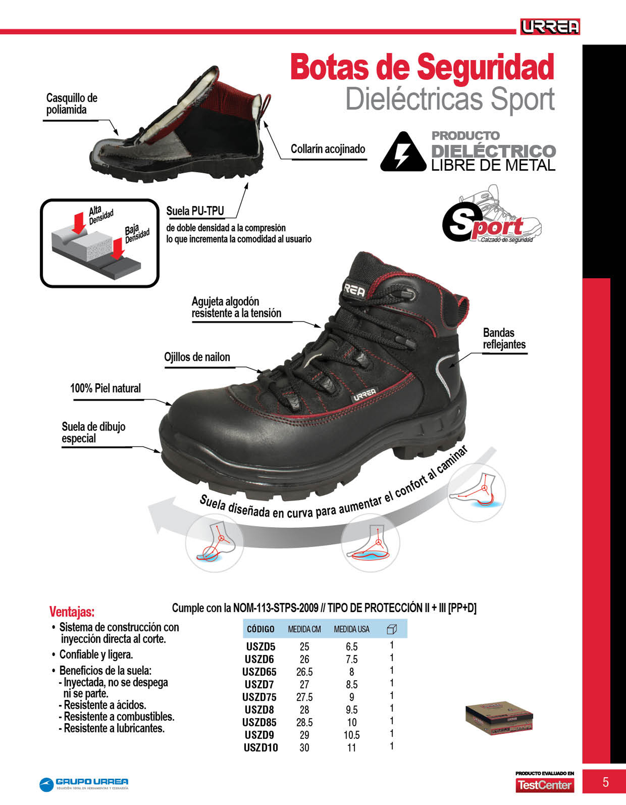 Urrea-USZD75 / USZD75 TRUPER Botas de seguridad dieléctricas sport con ...
