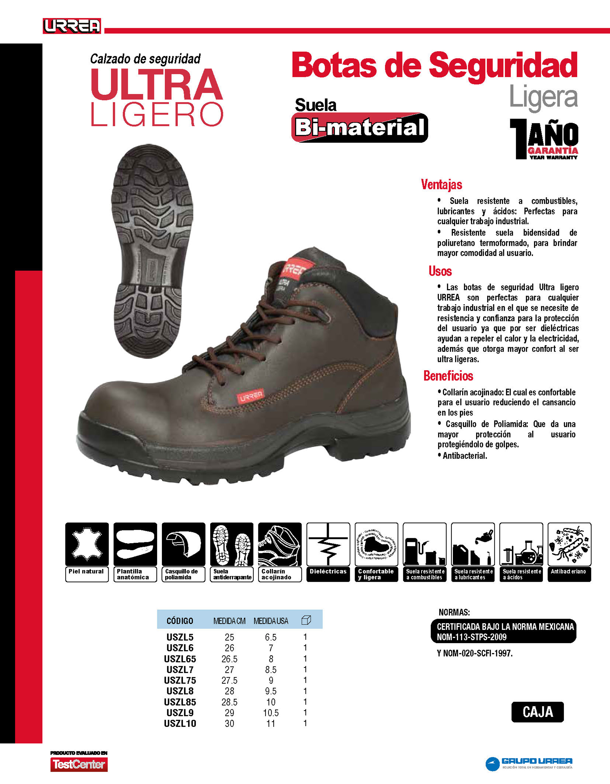 Urrea-USZL75 / USZL75 TRUPER Botas de seguridad dieléctricas ultra ...