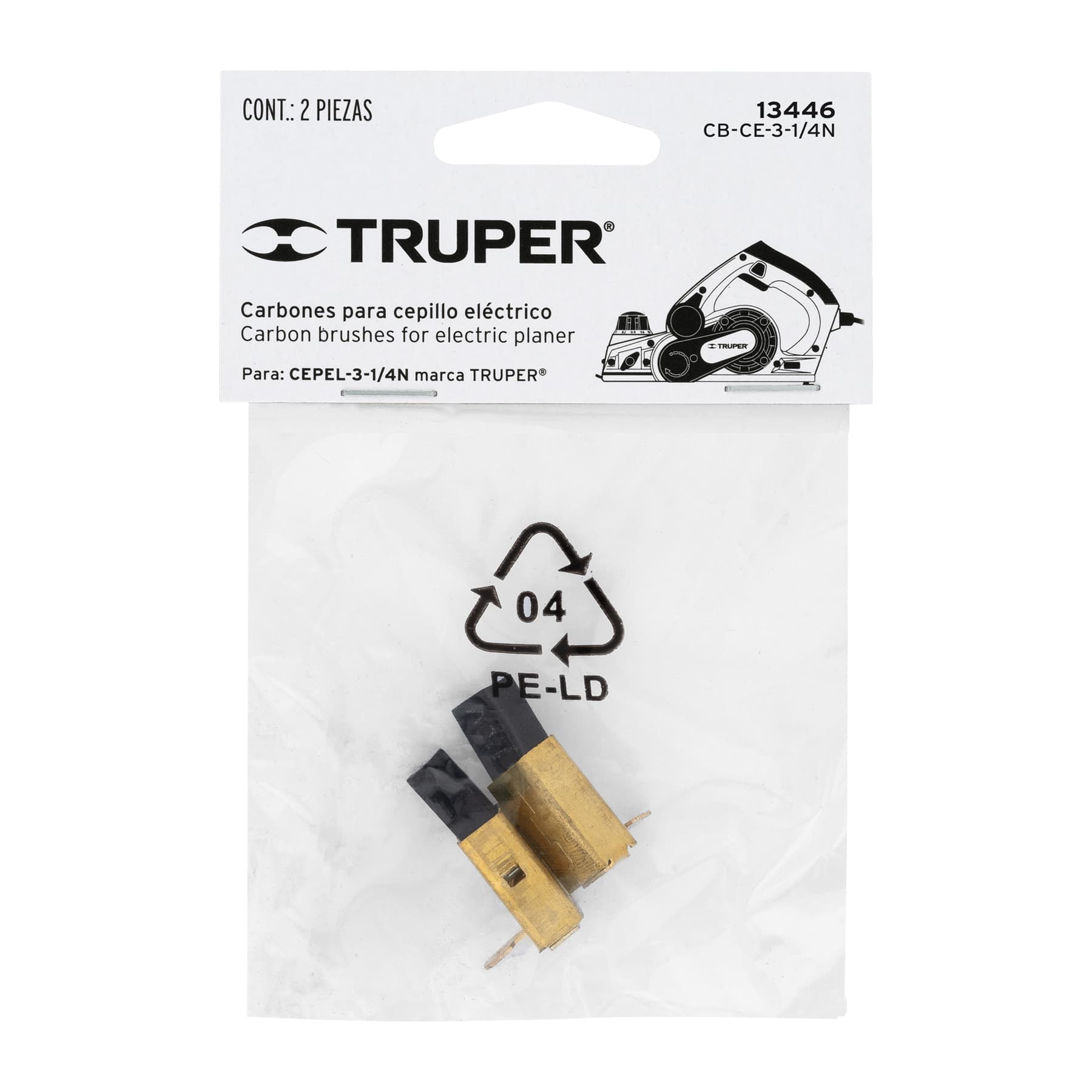 13446 Cb Ce 3 1 4n Truper Bolsa Con 2 Carbones De Repuesto Para Cepel
