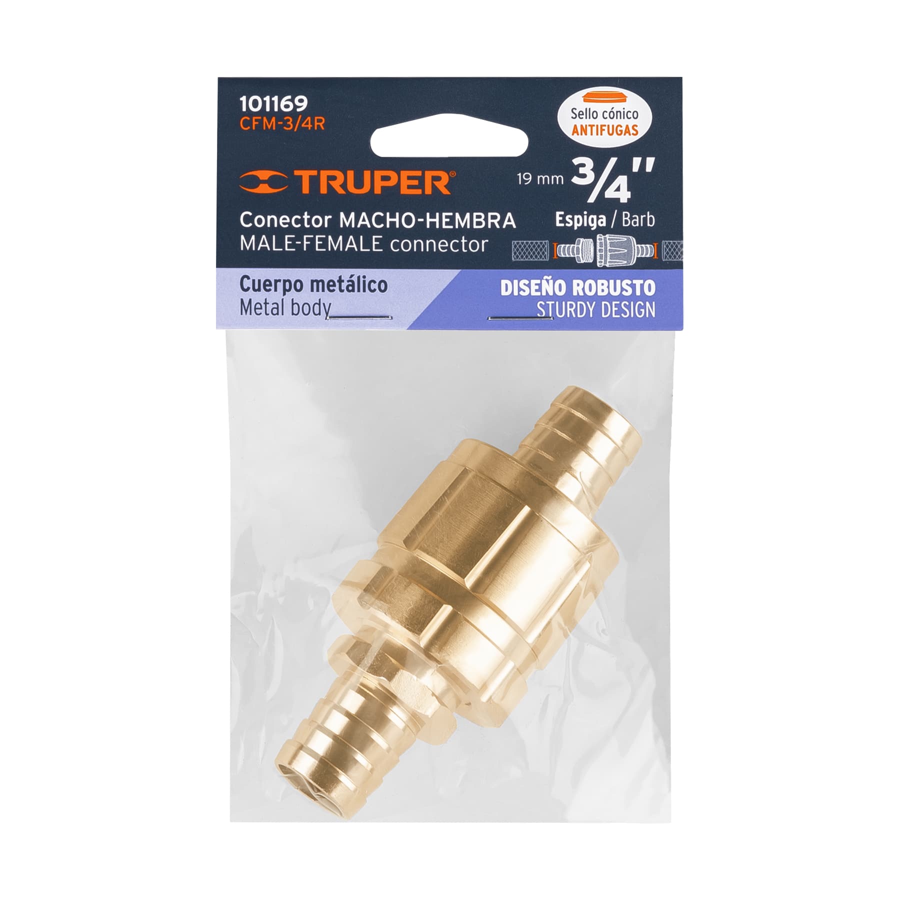 101169 / CFM-3/4R TRUPER Truper Juego de conectores 3/4' macho/hembra ...