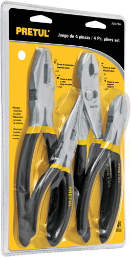 22970 / JGO-PIN4 TRUPER Pretul - Juego de pinzas, 4 piezas, Pretul